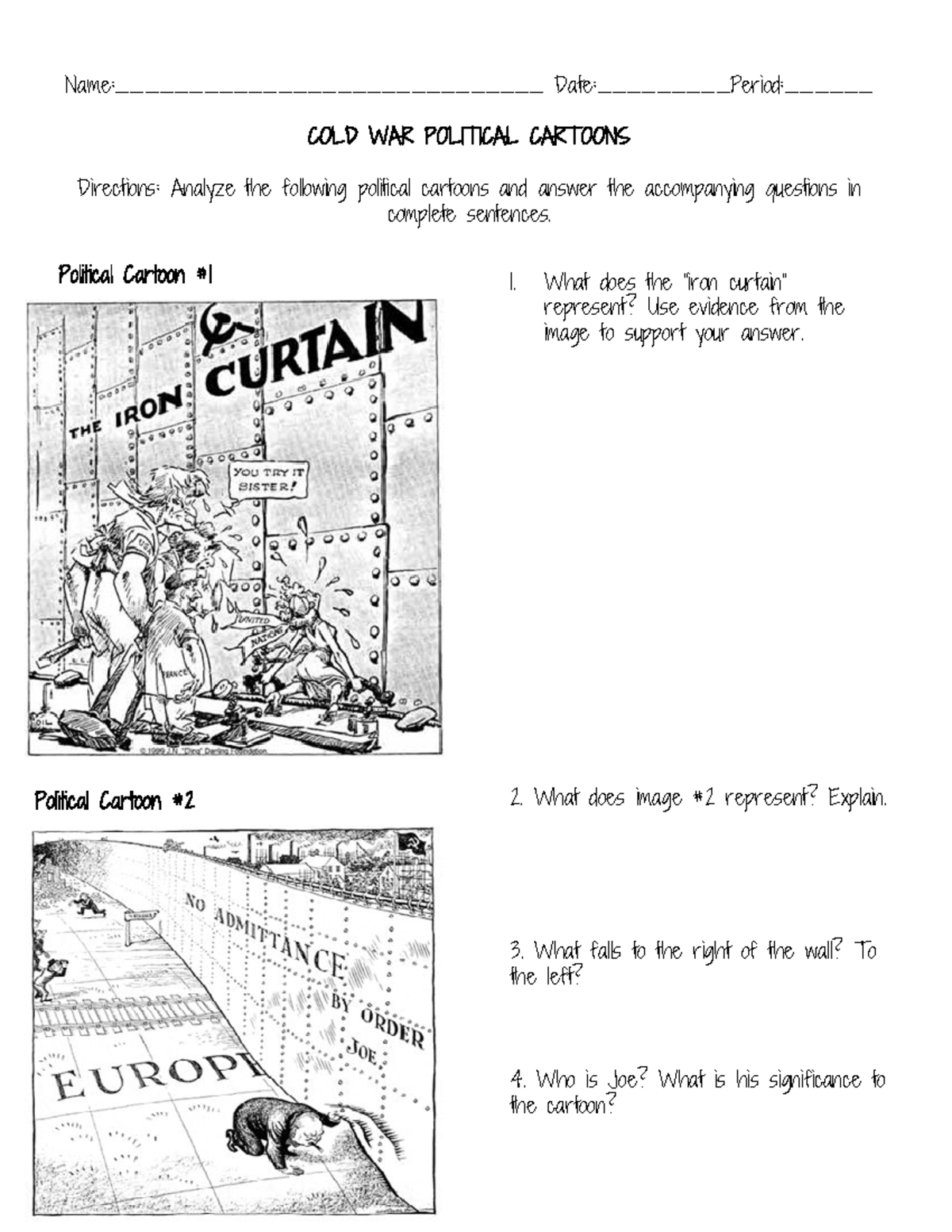 Cold War Cartoon Analysis