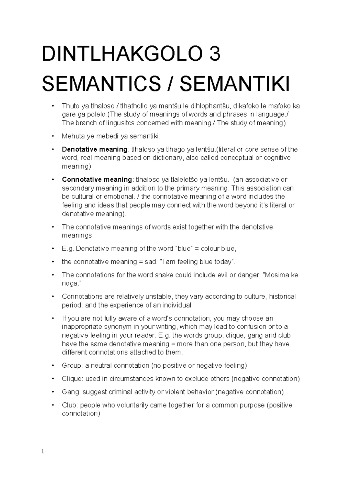 THETO LE PADI TSA: DINTLHAKGOLO 6 THUTA DINGWALWA - Studocu