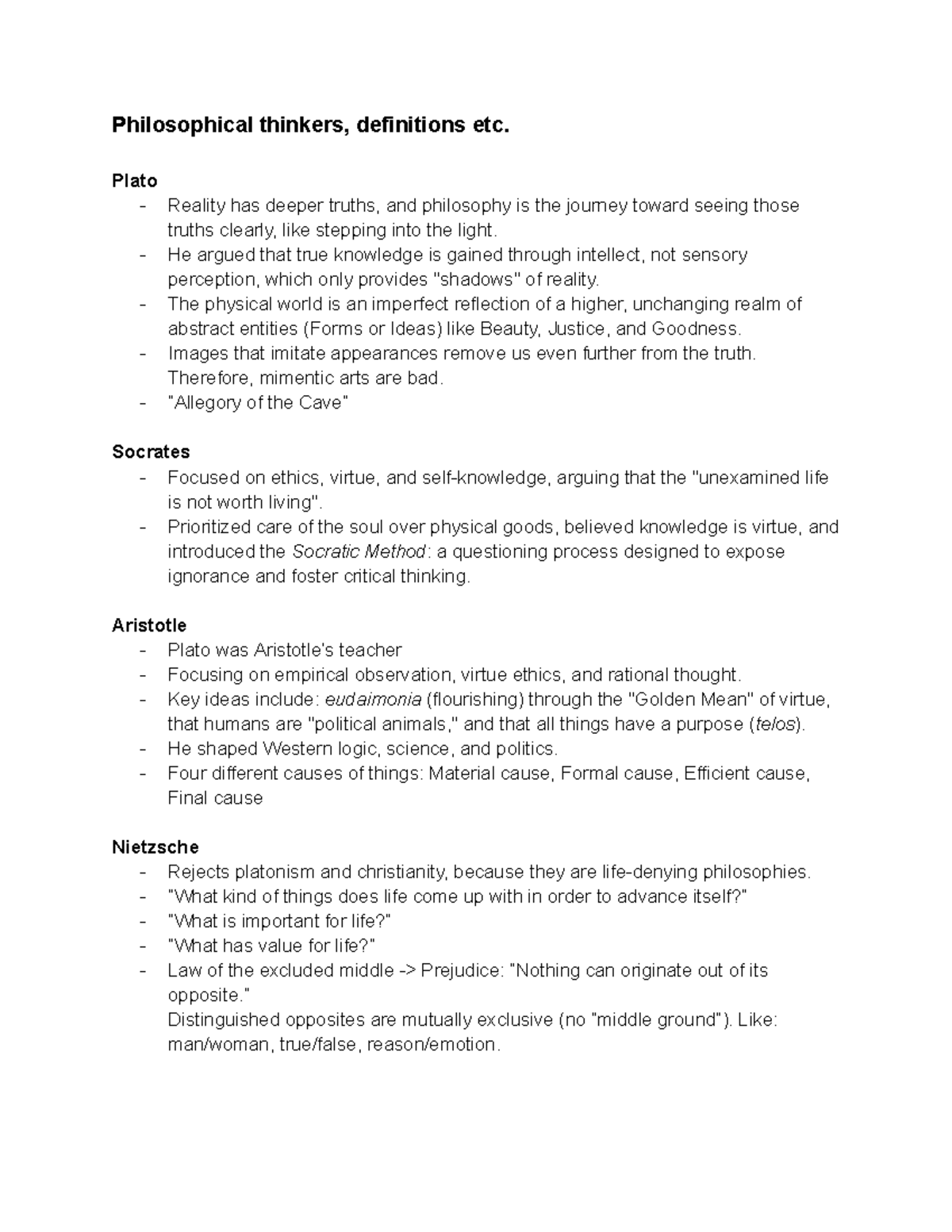Philosophy 1 - Key Philosophical Thinkers and Their Ideas - Studeersnel