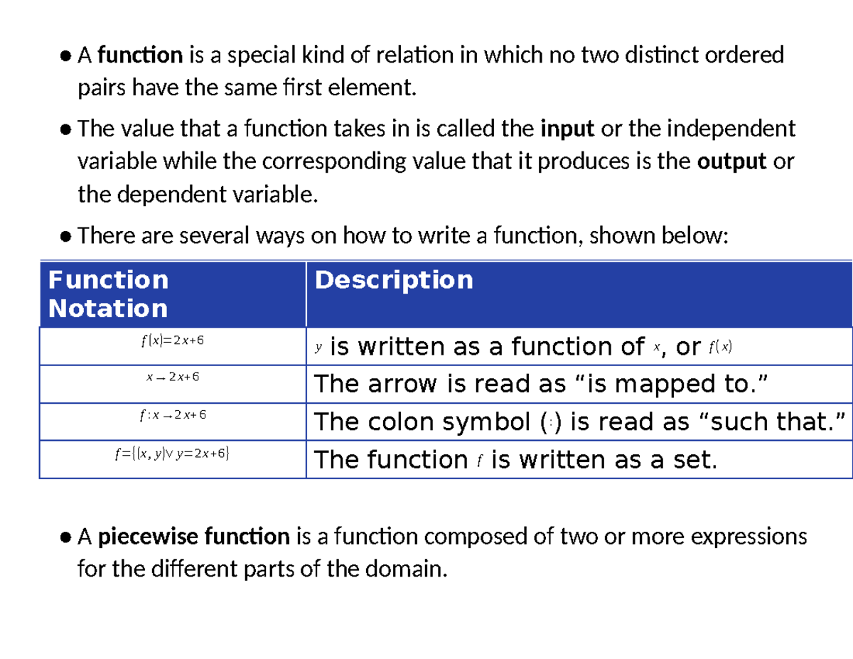 PTR IN GEN MATH - PTR IN GEN MATH - A function is a special kind of ...