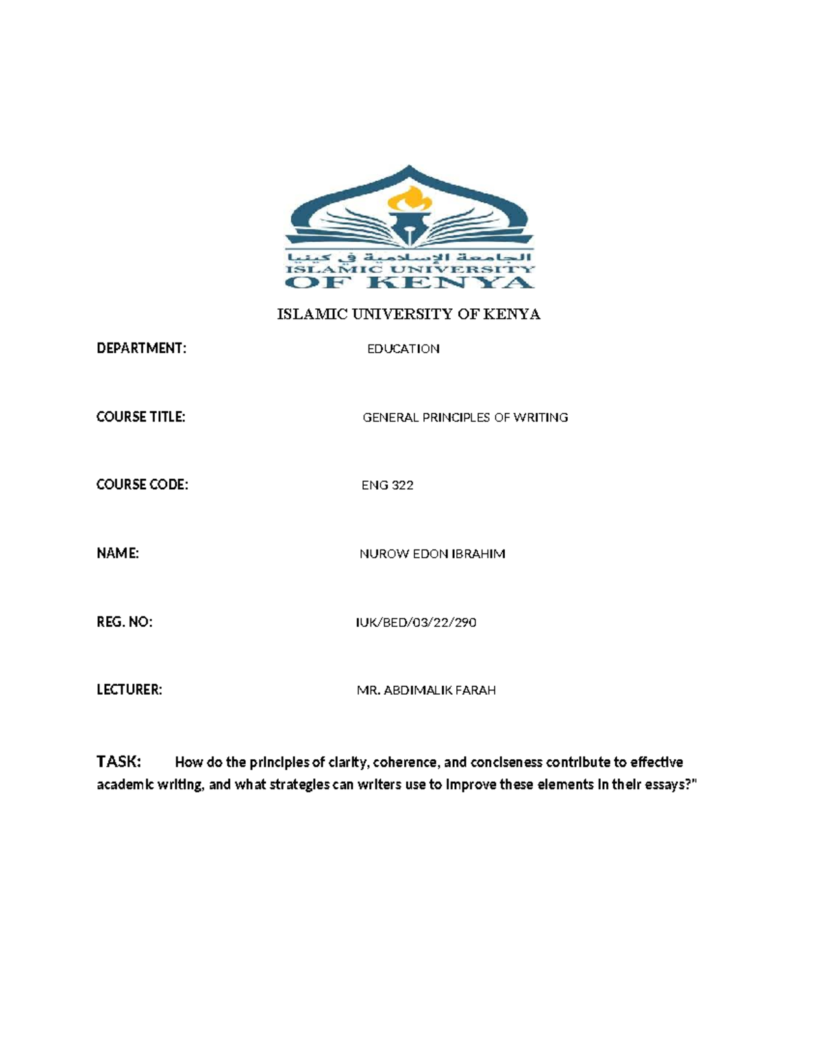 ENG 322: Principles of Clarity, Coherence, and Conciseness in Writing ...