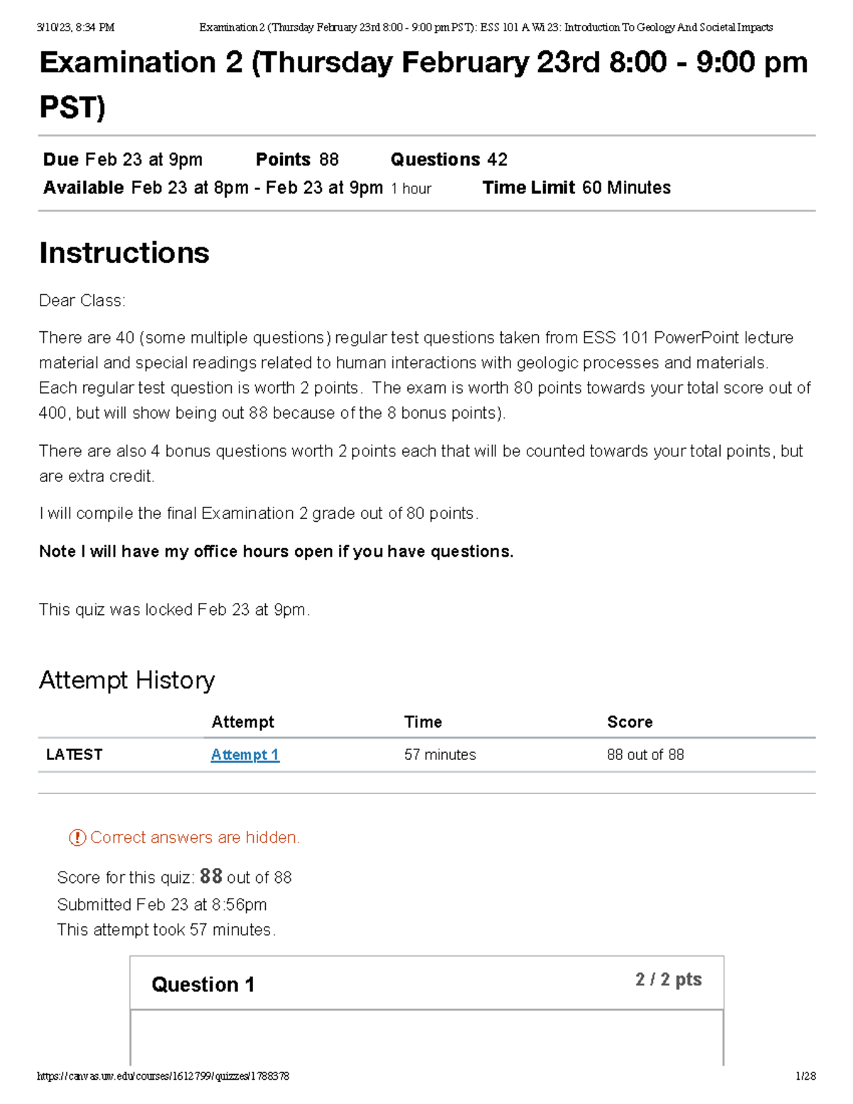 ESS101 EXAM 2 - Detailed Guide for Successful Completion - Studocu