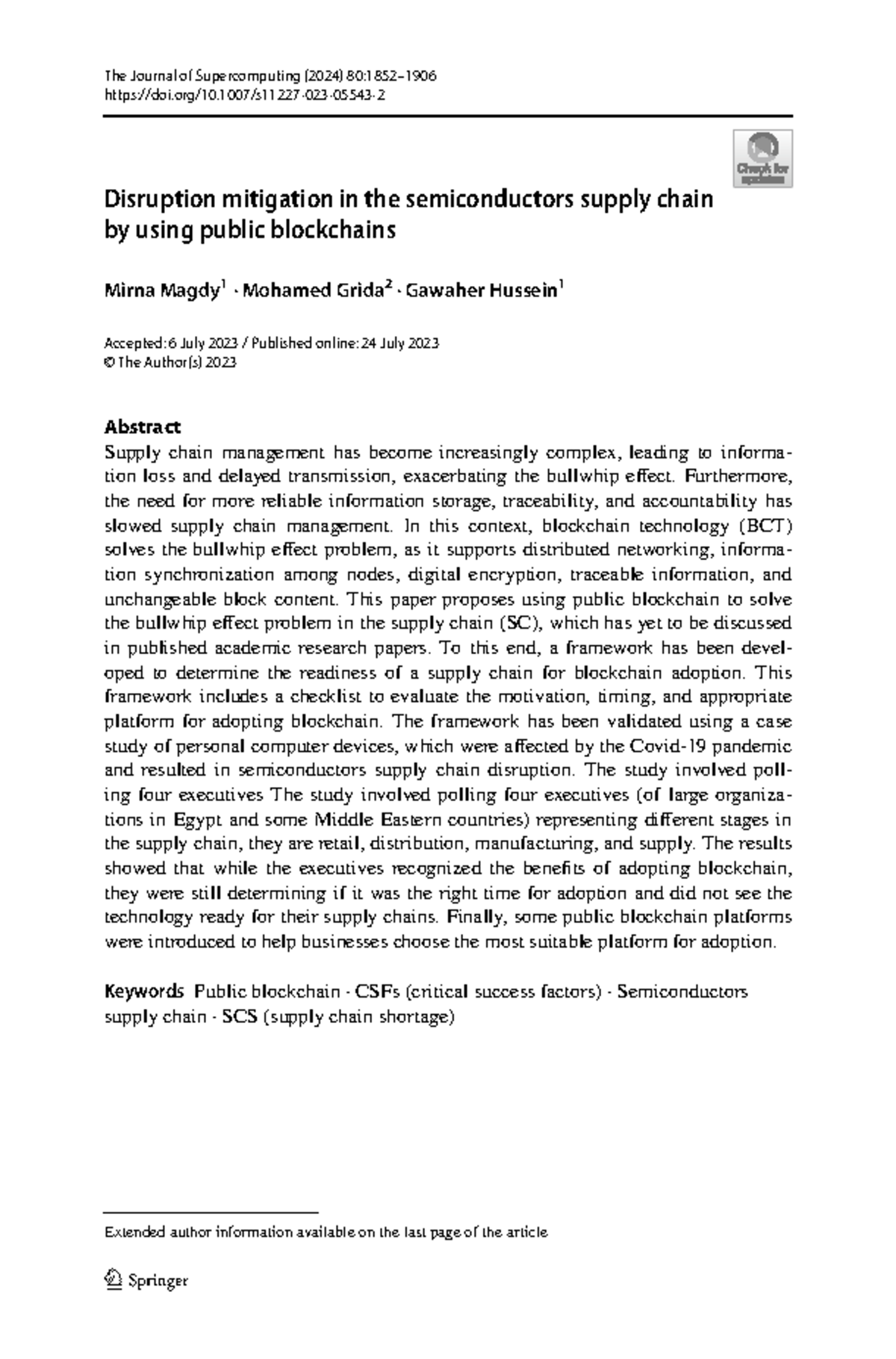 Disruption Mitigation in Semiconductor Supply Chain Using Public ...