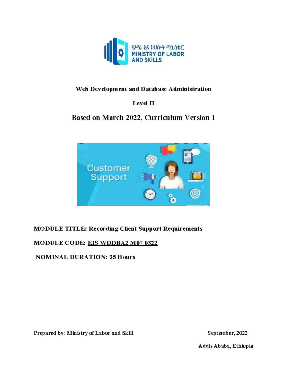 EIS WDDBA2 M07 0322 - Recording Client Support Requirements Guide - Studocu