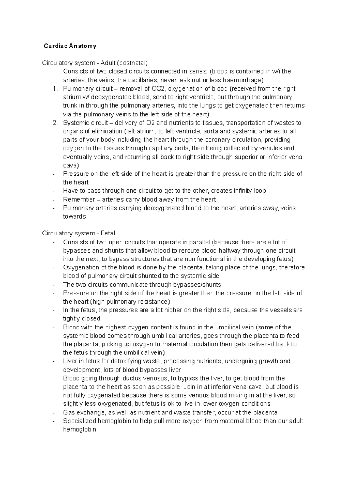 Anatomy Notes - B-2 - Cardiac Physiology: Circulatory System Overview ...