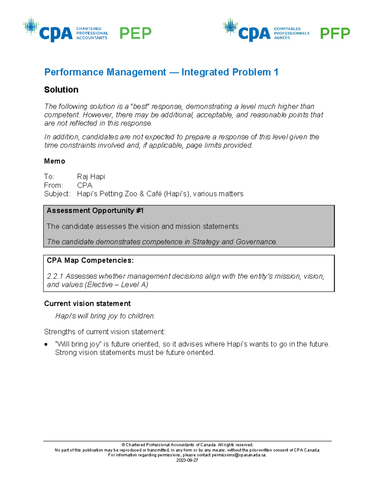 PEM-2401E-IP01 - Performance Management Integrated Problem 1 Solution - Studocu