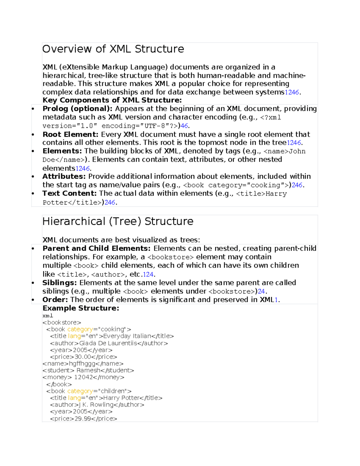 XML Structure Overview: Key Components and Hierarchical Design - Studocu