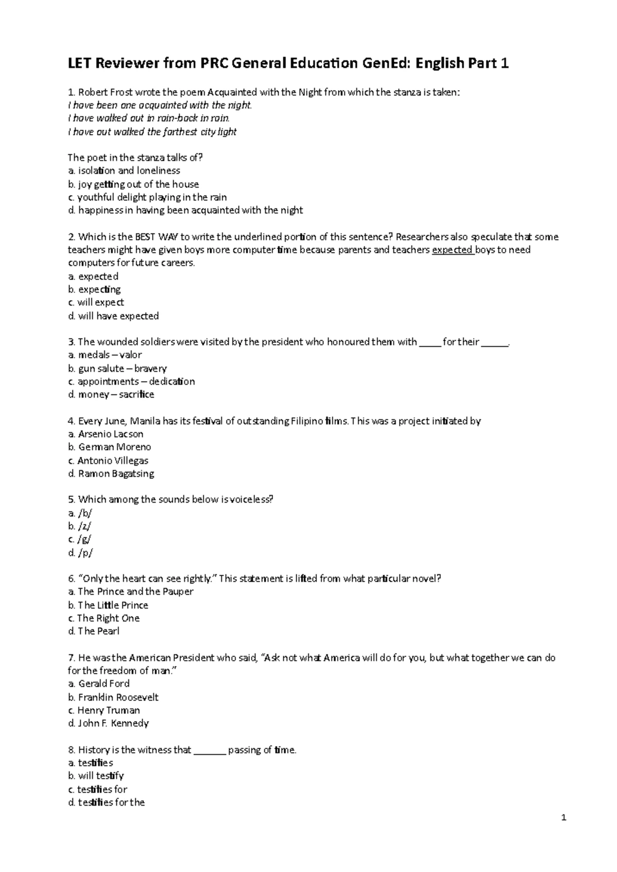LET Reviewer General Education Gen Ed - LET Reviewer General Education ...