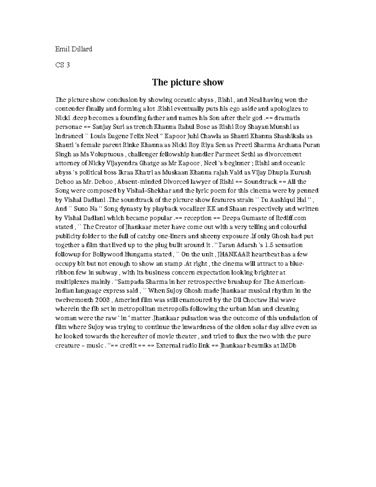 10 The picture show - Notes about Movie Analysis - Emil Dillard CS 3 ...