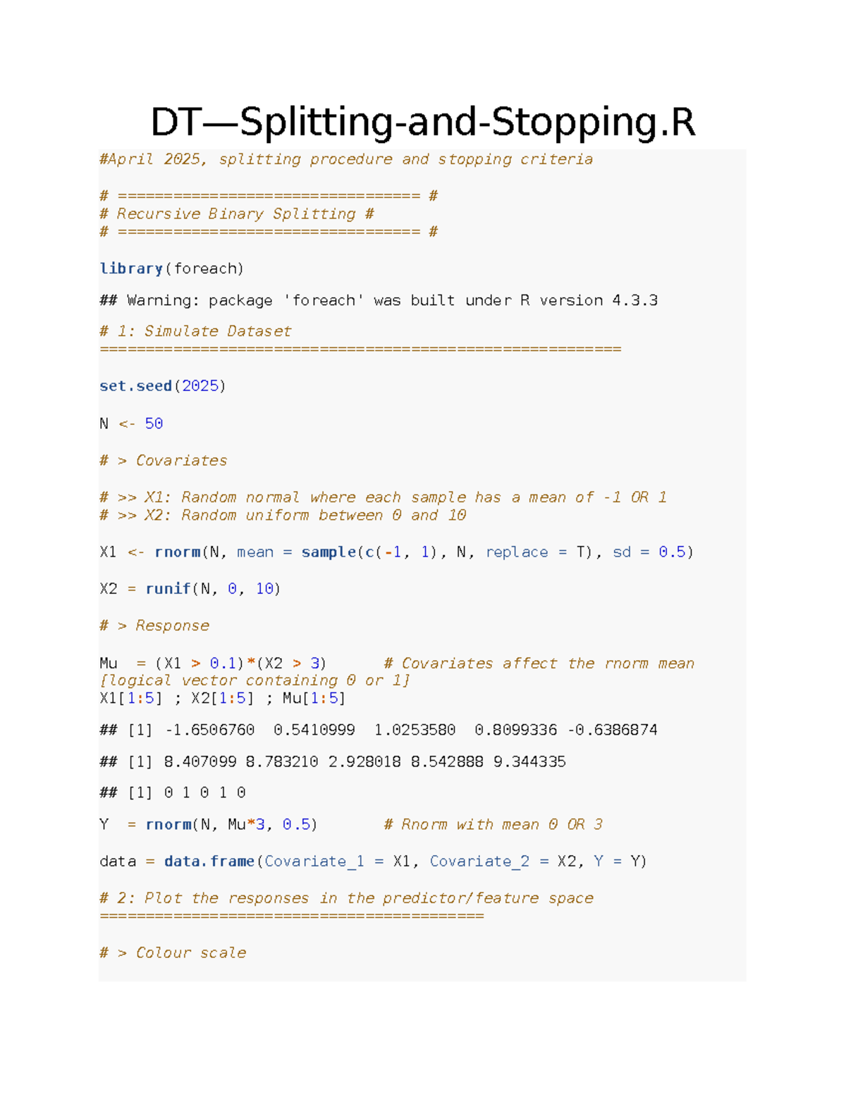 DT Splitting and Stopping Criteria: Recursive Binary Splitting (2025) - Studocu