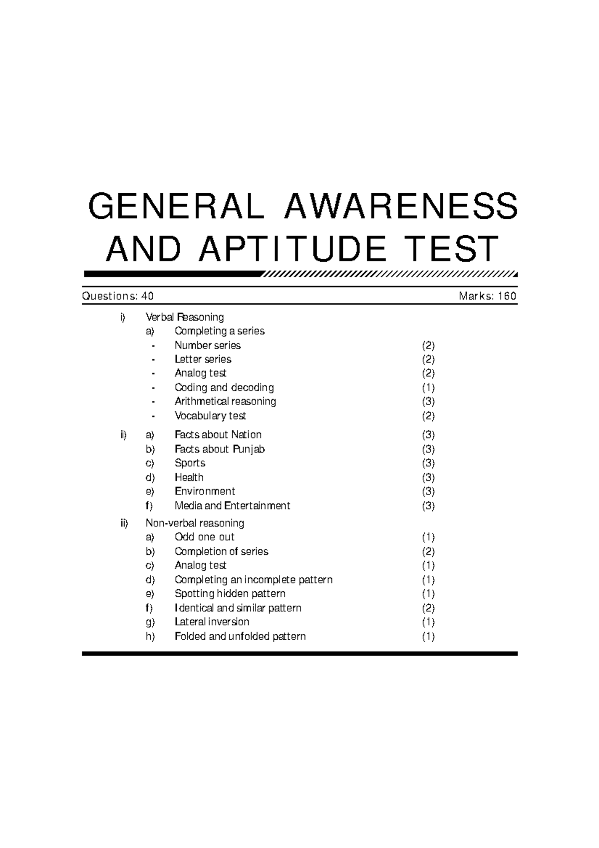 GENERAL AWARENESS AND APTITUDE TEST (GAAT) - Comprehensive Question ...