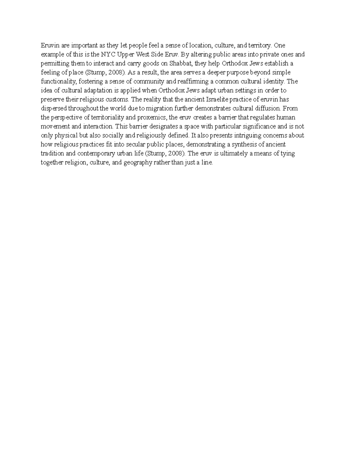 Gg 102 - module 2 - Eruvin are important as they let people feel a ...