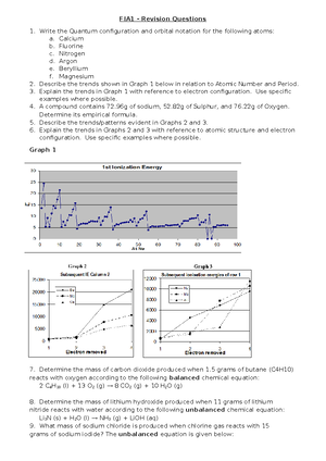 Year 11 Chemistry FIA1 Practice Data Test Answers Overview - Studocu