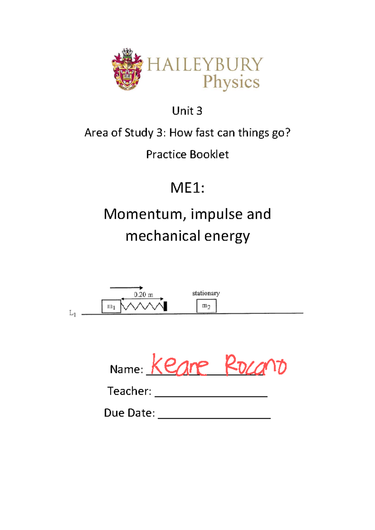 - U3 AOS3 ME1 revised - Unit 3 Area of Study 3: How fast can things go ...
