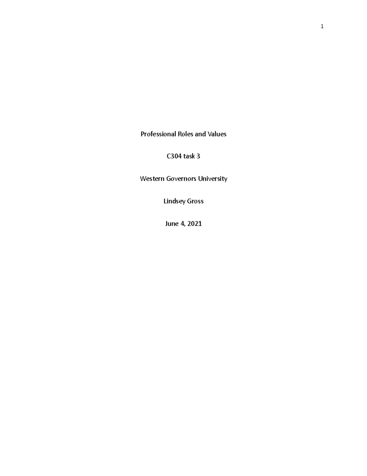 C304 task 3 - Professional Roles and Values C304 task 3 Western ...