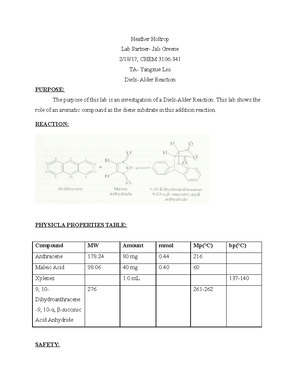 Lab Report 10 - Organic Chemistry - Lab Report 10 Caylee Mortensen Lab ...