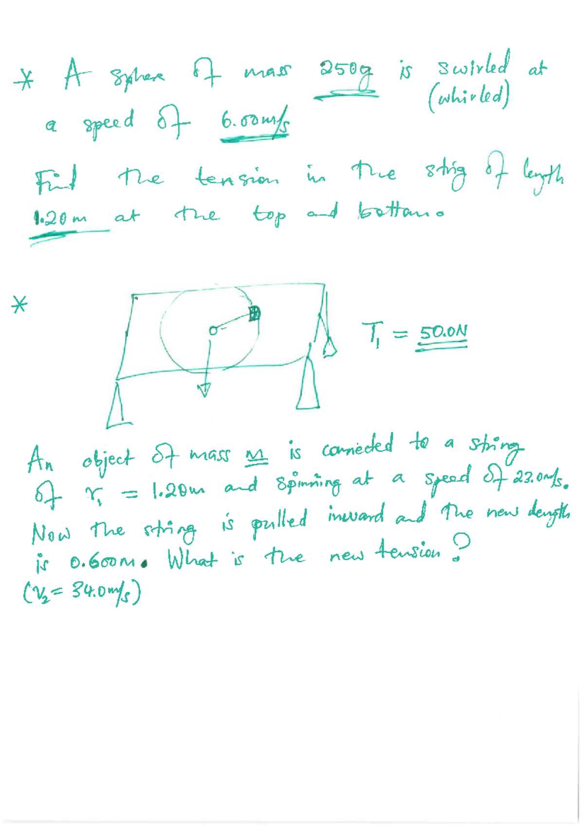 Physics 101: Tension and Motion in Curved Paths - Studocu