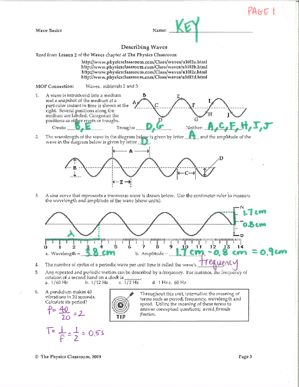 Wave Packet Concepts and Insights - Physics Classroom KEY - Studocu