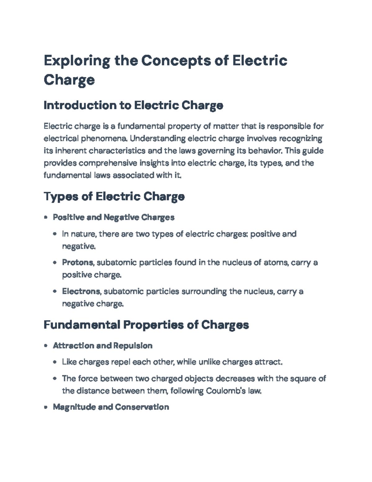 Fundamentals of Electric Charge: Concepts, Types, and Laws - Exploring ...