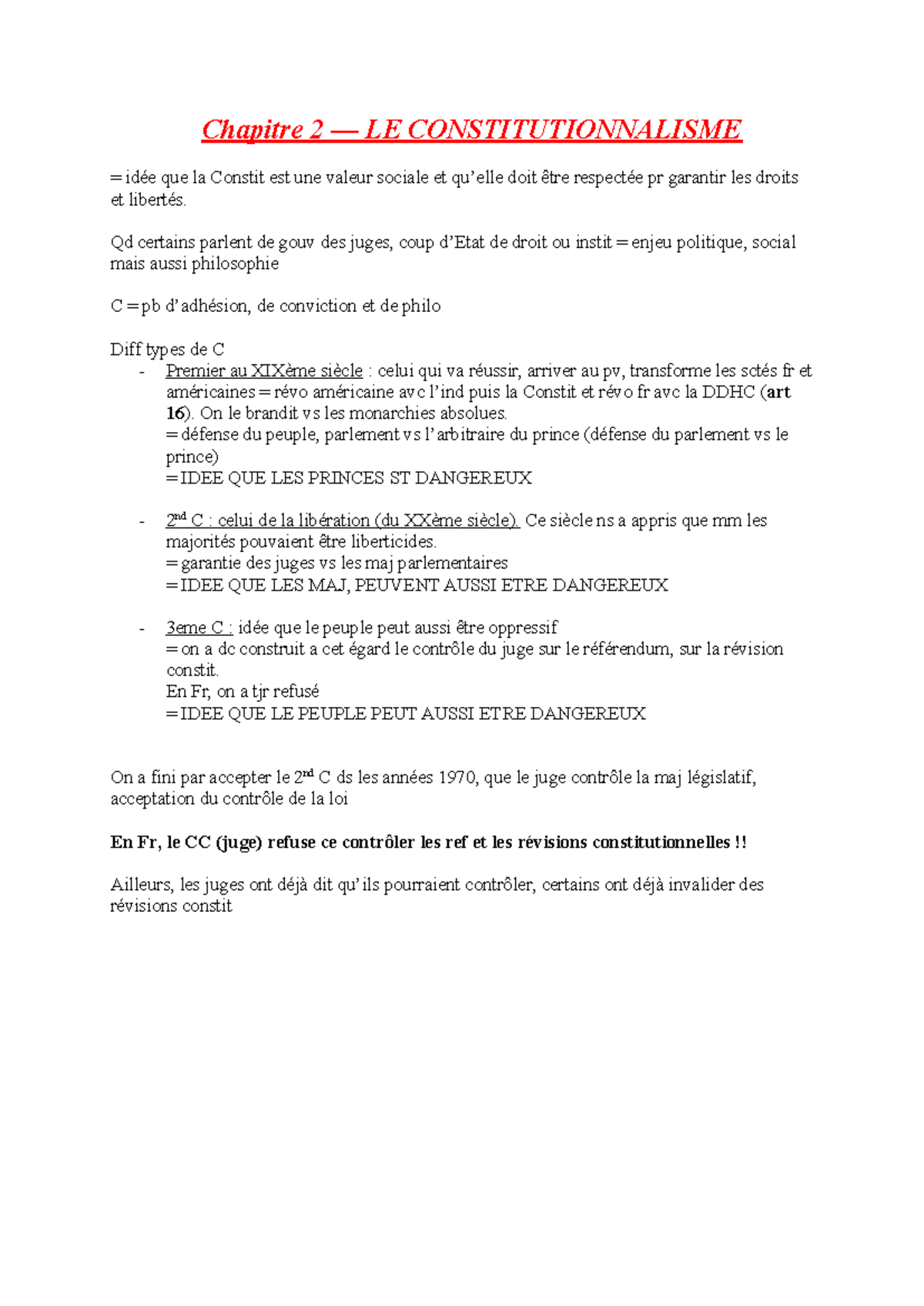 Chapitre 2 : Le Constitutionnalisme et ses Enjeux Sociaux - Droit ...
