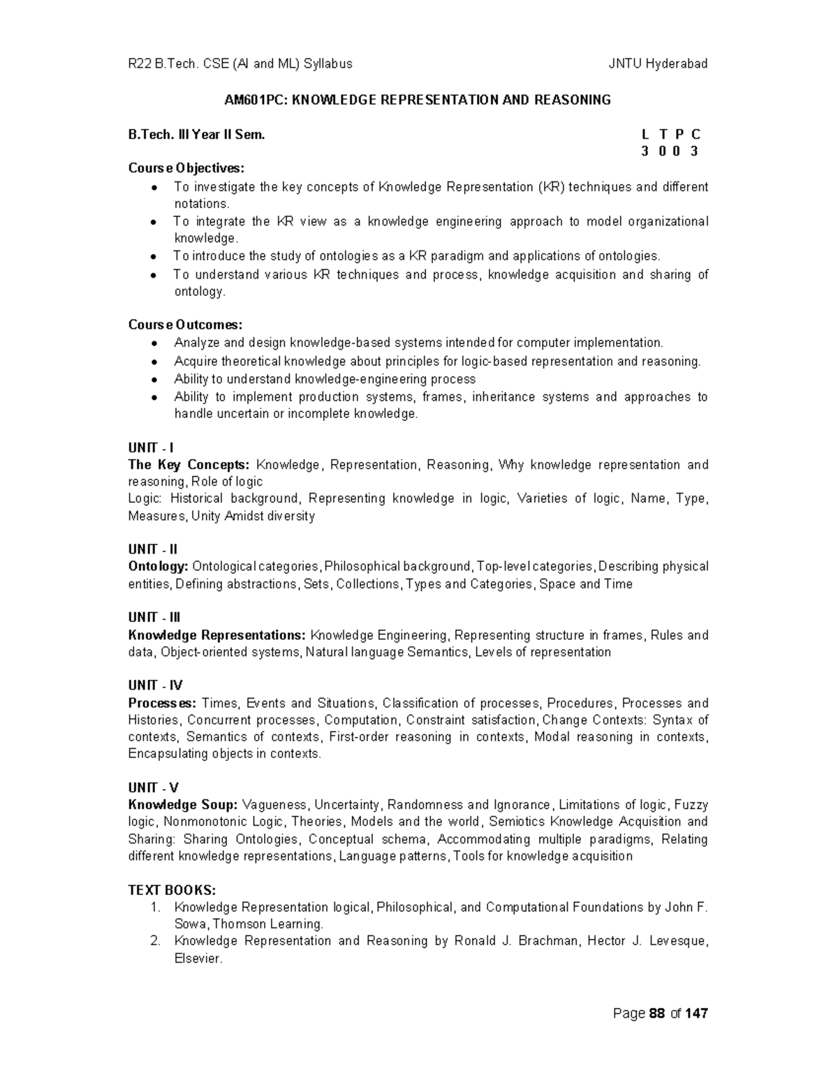 R22 B.Tech. CSE (AI and ML) Syllabus JNTU Hyderabad: Year II Sem Overview - Studocu