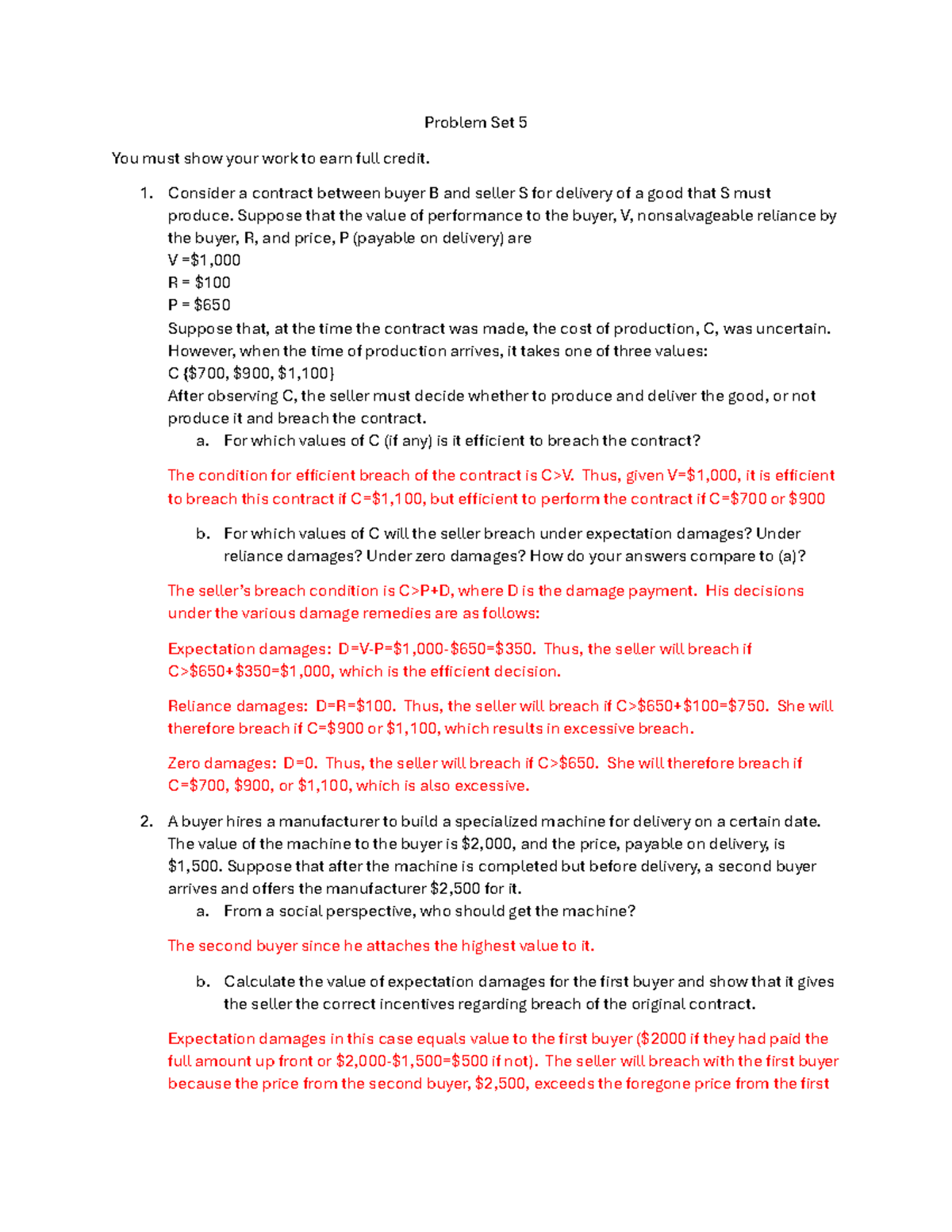 Problem Set 5 (with solutions) - Problem Set 5 You must show your work ...
