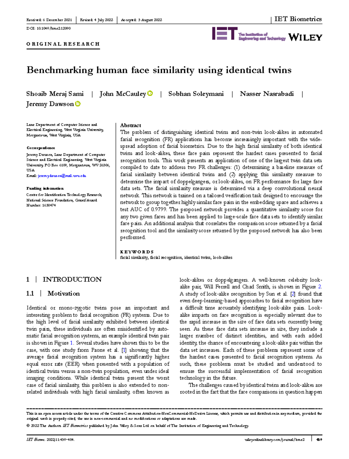 Benchmarking Face Similarity: Identical Twins vs. Look-Alikes Study ...