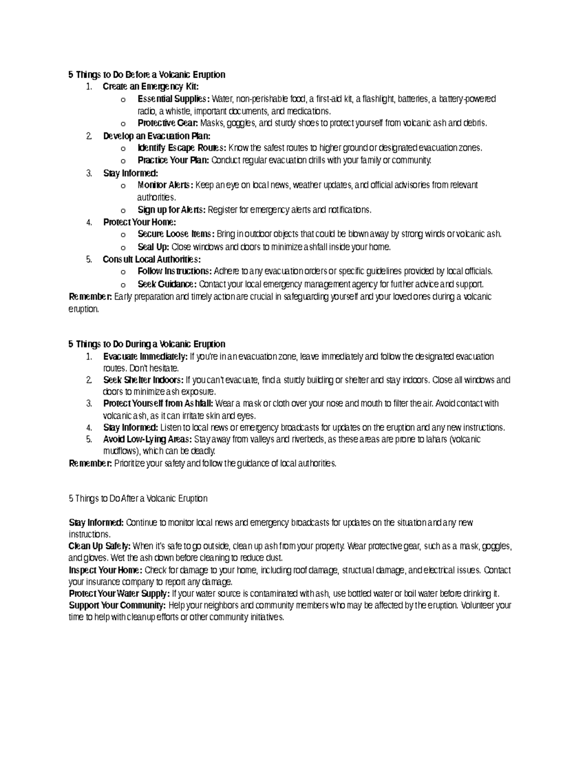 5 Essential Steps Before, During, and After a Volcanic Eruption - Studocu