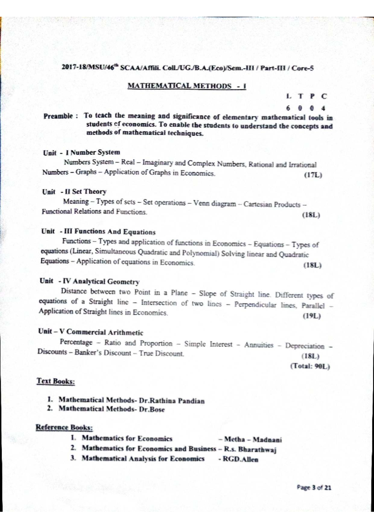 Mathematical Methods I (LTPC 6004): Comprehensive Study Guide - Studocu