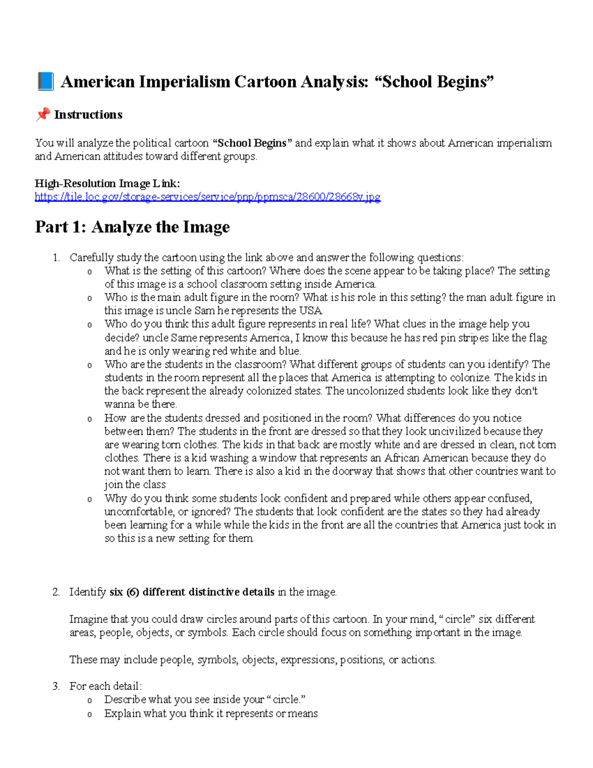 American Imperialism Cartoon Analysis: P1 Insights - Studocu