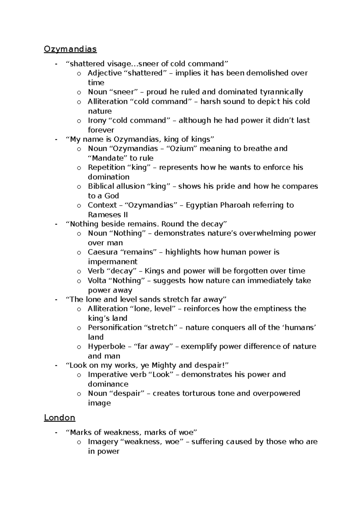 Seen Poetry - Essay Plans (A Level English Literature) - Studocu