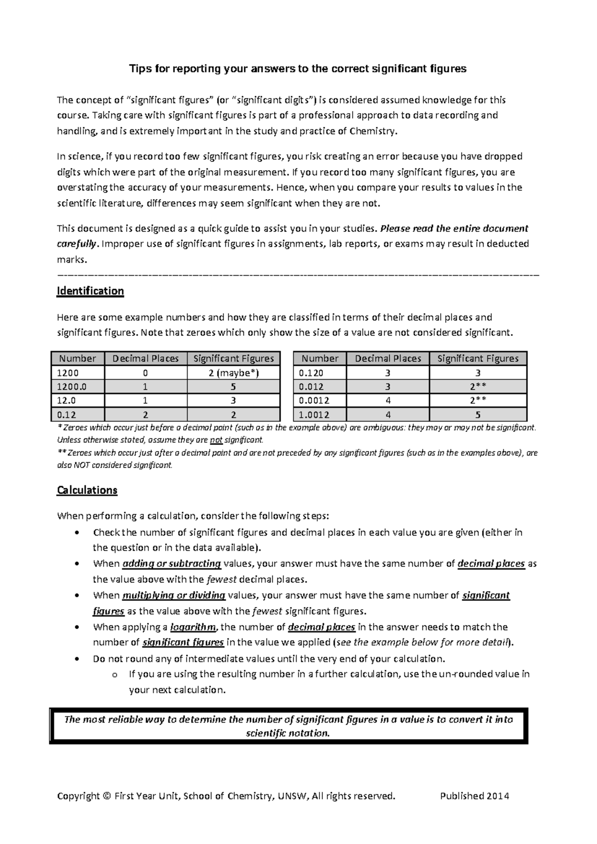 Sig Fig Rules & Calculations Guide for CHEM101 Final Exam - Studocu