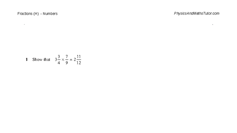 Fractions (H) Practice Questions - PMT 11 - Studocu