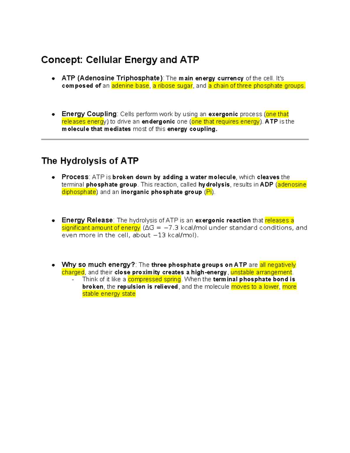 Understanding Cellular Energy: ATP's Role & Function (BIO 101) - Studocu