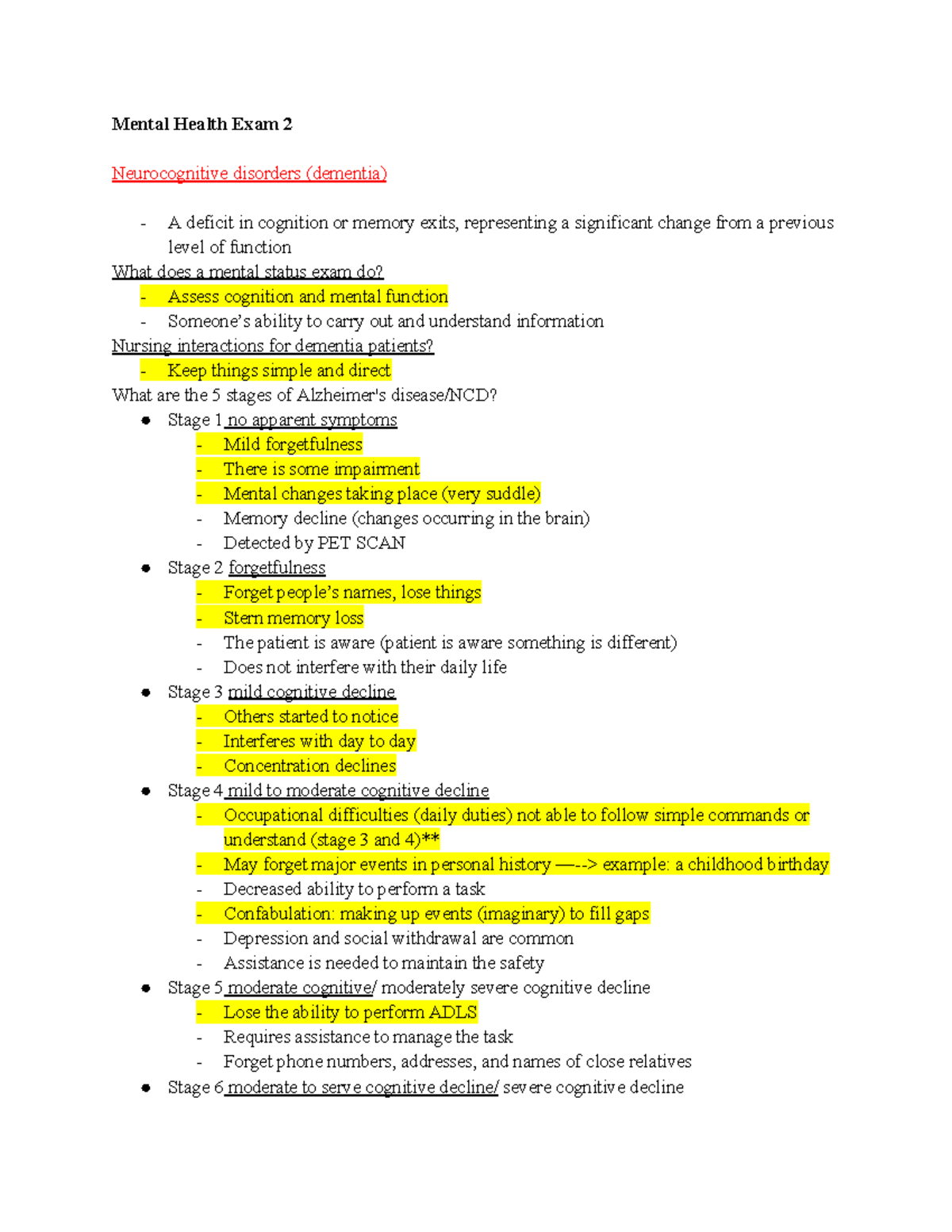 Mental Health Exam 2 - Google Docs - Mental Health Exam 2 ...