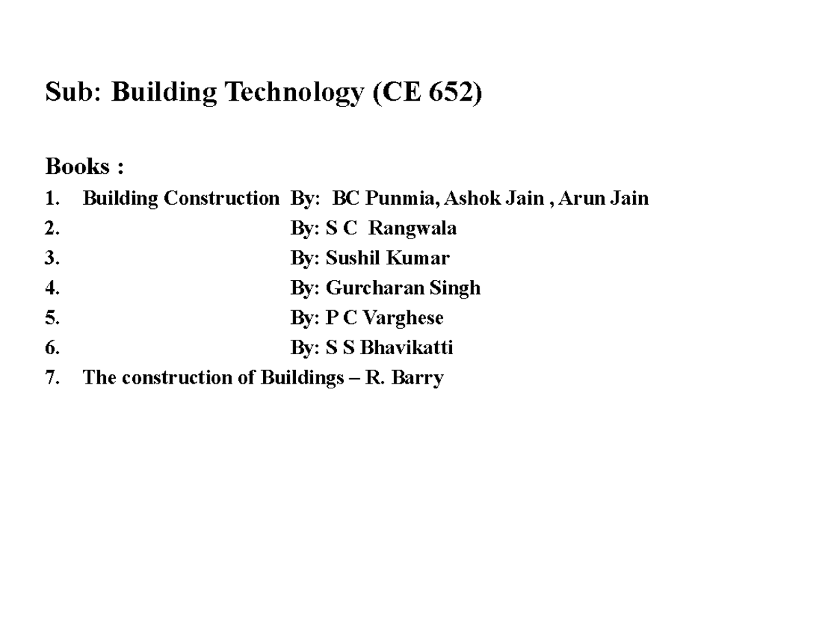CE 652 Chapter 1: Functional Requirements of Buildings - Studocu