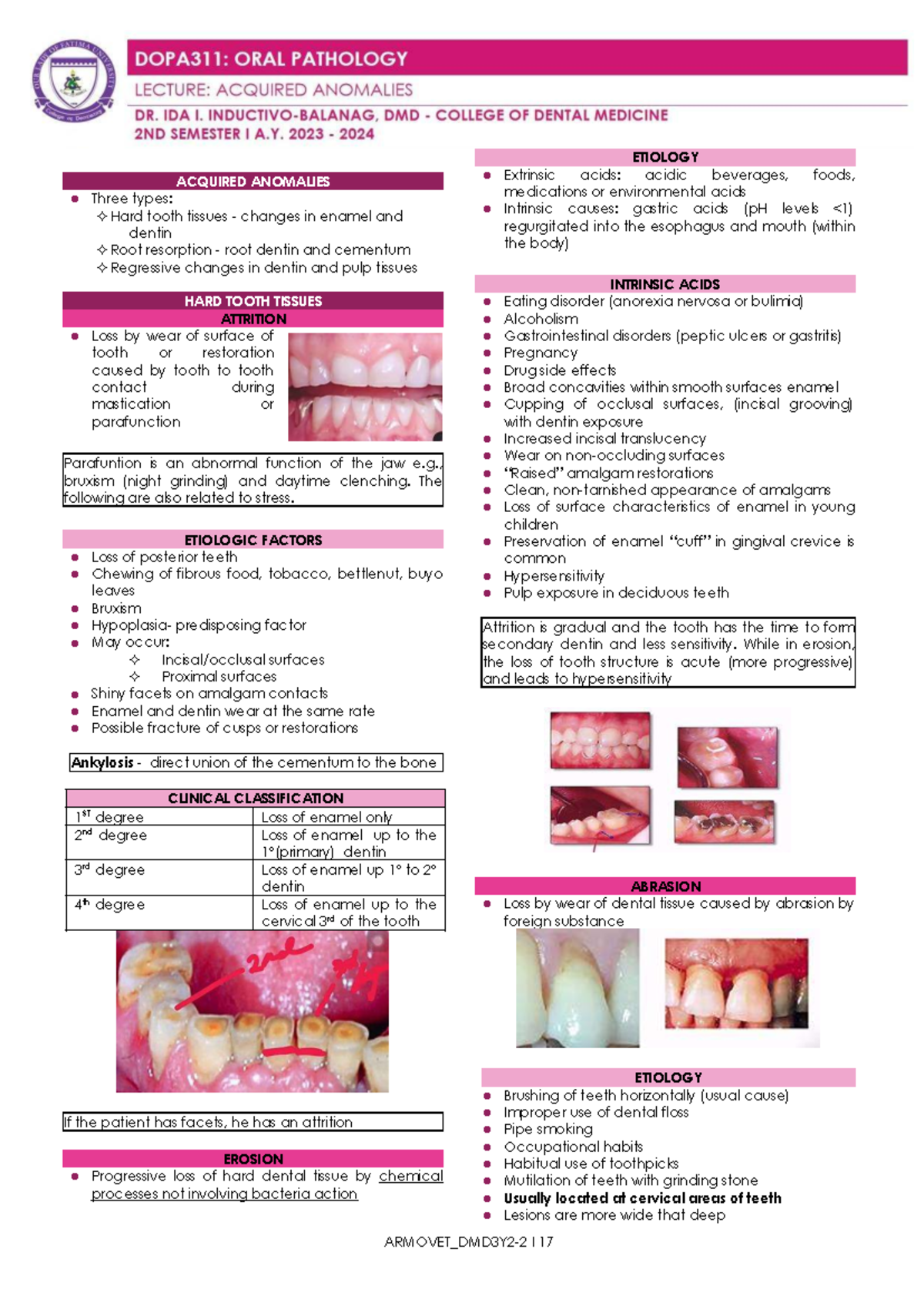 DOPA311 Final Exam Review: Hard Tooth Tissues & Pulp Pathologies - Studocu