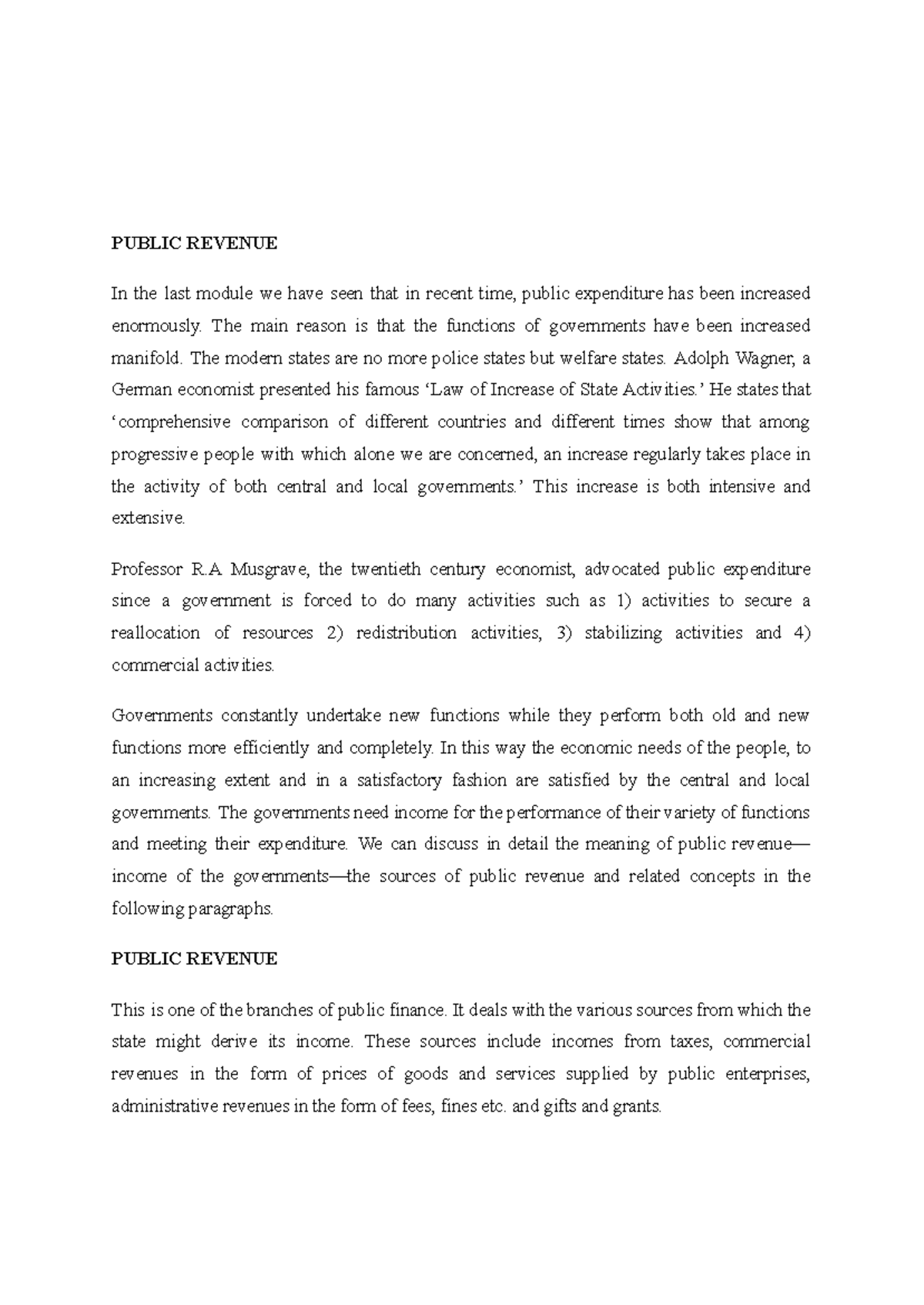 Module II: Public Economics - Understanding Public Revenue Sources ...