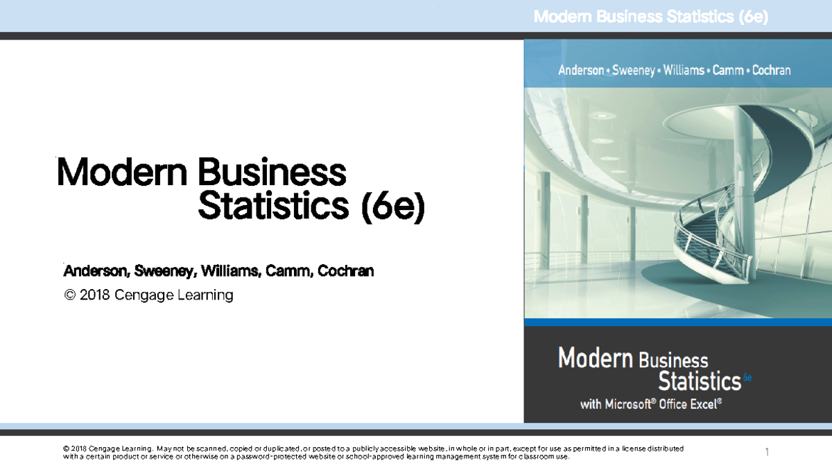Modern Business Statistics CH4: Introduction to Probability Concepts ...