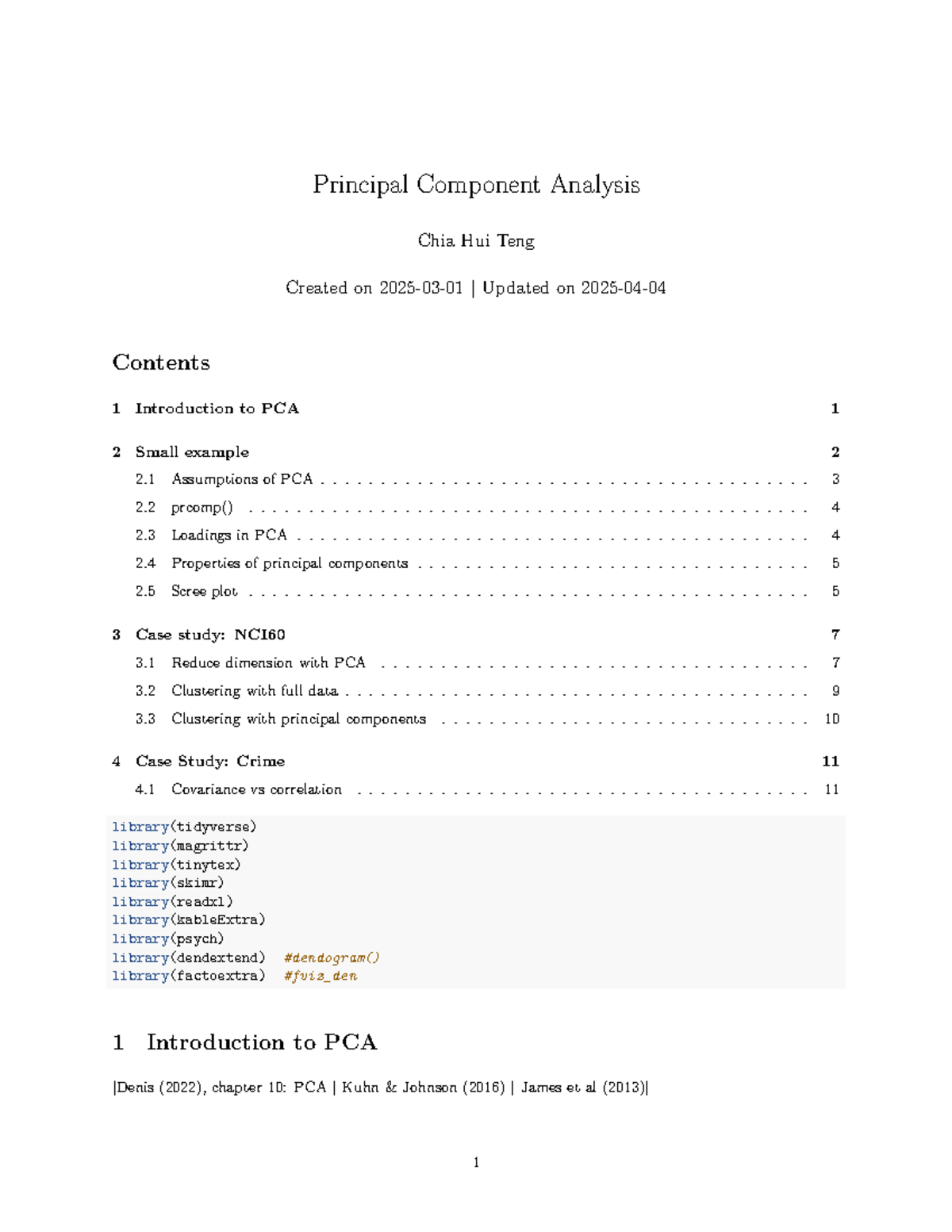 PCA Study Notes: Understanding Principal Component Analysis (PCA) - Studocu