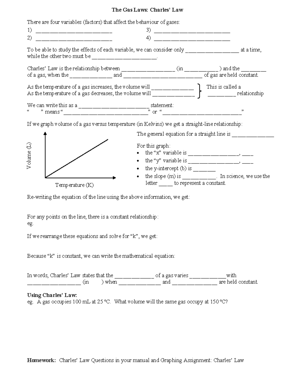 Charles & Boyle's Laws: Study Notes for Gas Behavior - Studocu