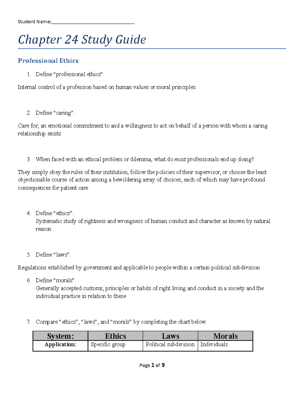Chapter 24 Study Guide Student Copy rev fall 2017 - Chapter 24 Study ...