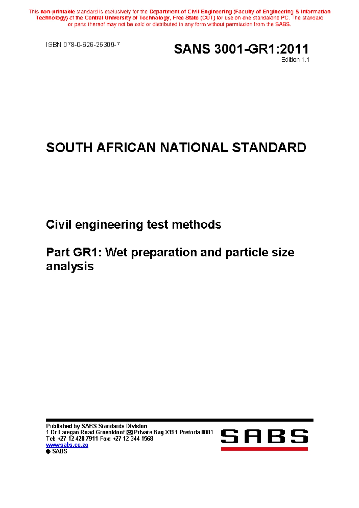 SANS3001-GR30 - NOTES - ISBN 978-0-626-31234- SANS 3001-GR30: Edition 1 ...