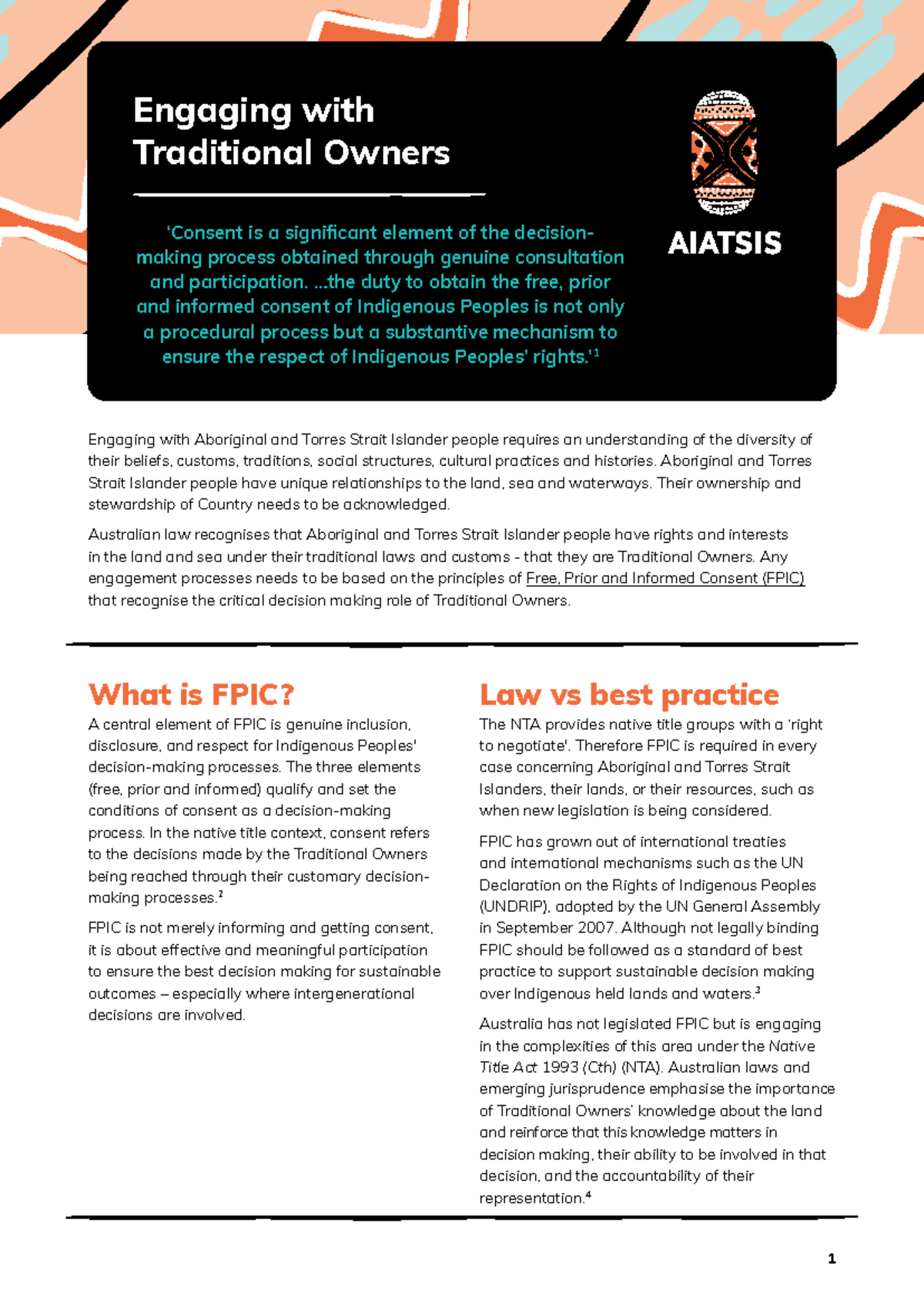 FPIC Snapshot 2020: Engaging with Traditional Owners in Decision-Making ...