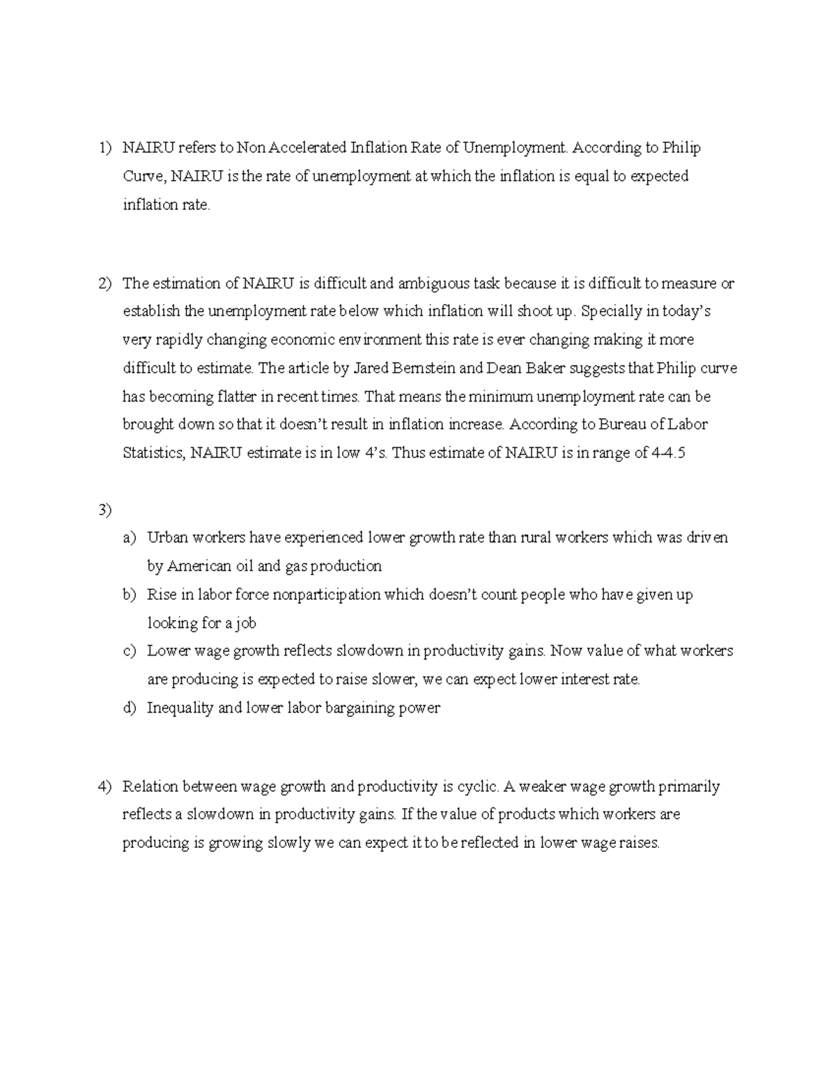 Non Accelerated Inflation Rate of Unemployment - According to Philip ...