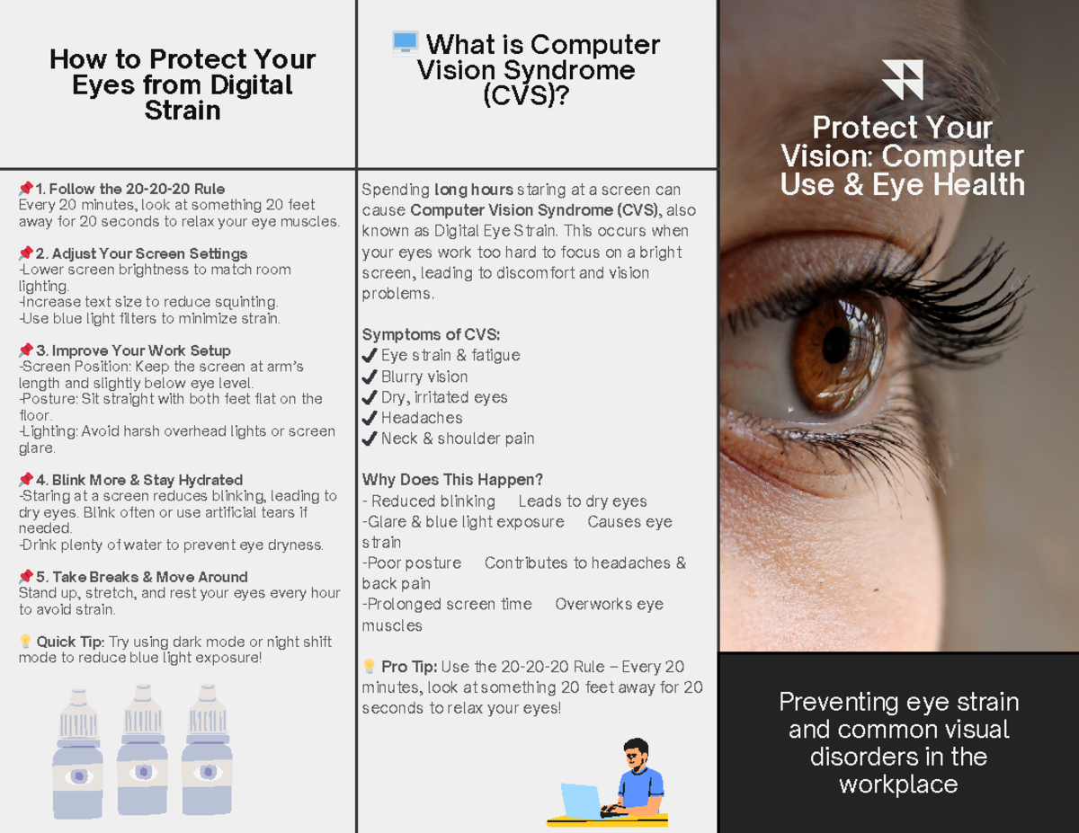 Visual Disorders & Computer Vision Syndrome: Protecting Your Eyes - Studocu