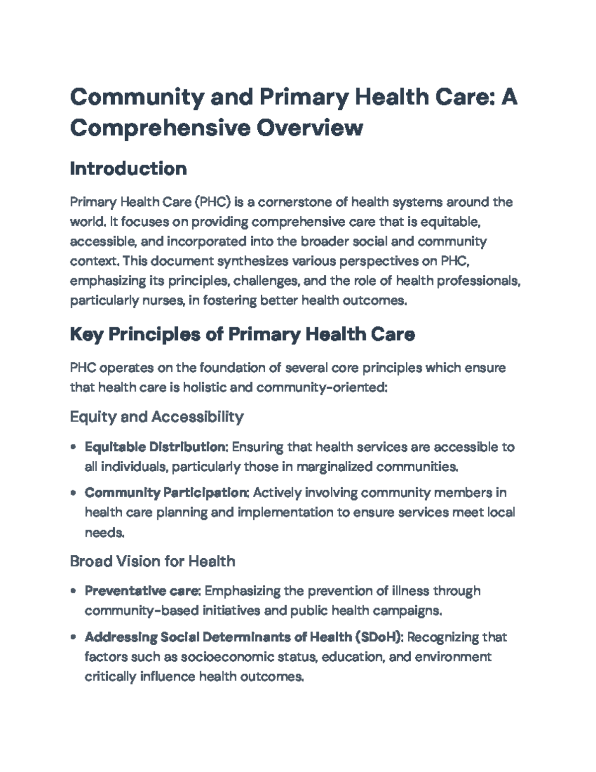 PHC 101: Principles, Challenges, and Nurse Roles in Primary Health Care ...