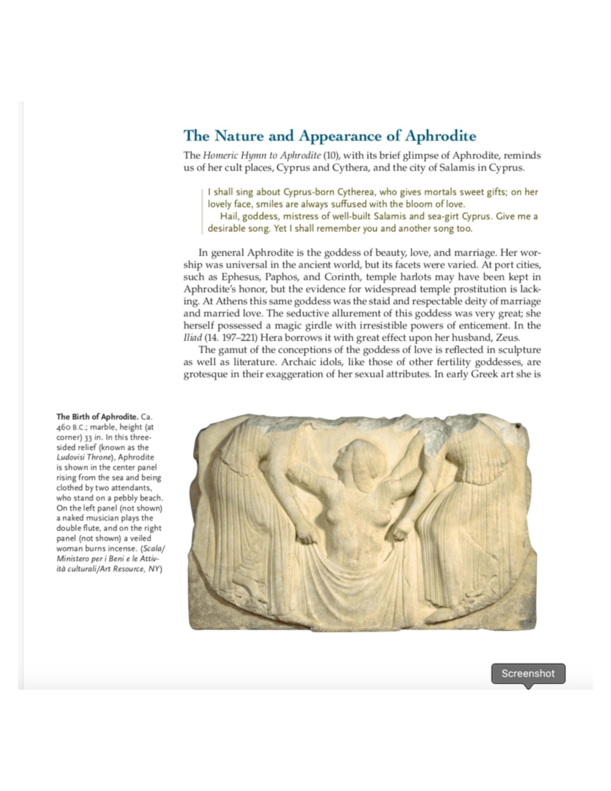 Aphrodite: Nature, Myths, and Iconography in the Homeric Hymn (10 ...