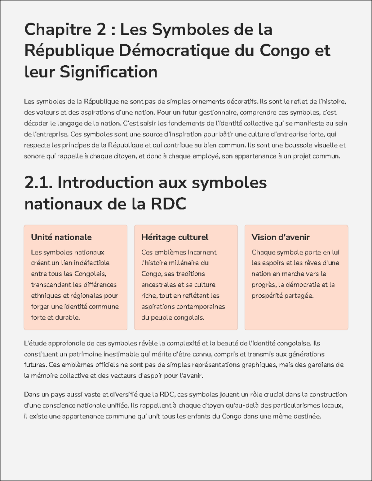 Étude des Symboles Nationaux de la RDC : Significations et Héritages ...