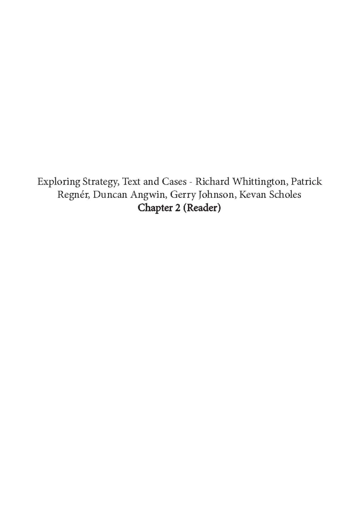 Material 002 Exploring Strategy - Whittington et al., Chapter 2 Reader ...